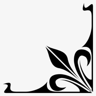Decorative Line Black Clipart Border - Corner Frame Png , Free ...