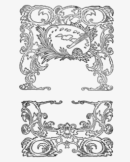 Clip Art Rococo Pattern - Line Art , Free Transparent Clipart - ClipartKey