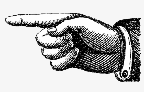 Download Vintage Pointing Finger - Old Fashioned Pointing Hand - ClipartKey
