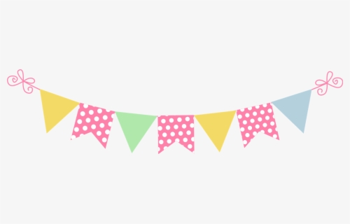 Transparent Polka Dot Triangle Banner Clipart - Bunting Clipart No ...