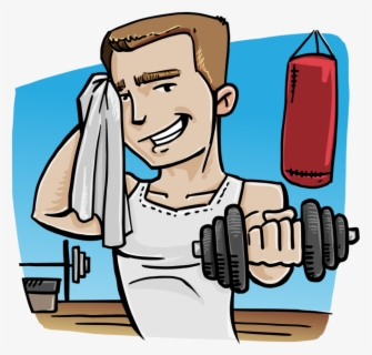 Gym Boy Png - Fitness Guy Cartoon , Free Transparent Clipart - ClipartKey