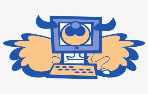 Cow Computer With Wings Vector Drawing - Computer Clip Art , Free ...