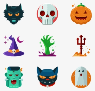 Scary Packs Vector - Halloween Icons Png Transparent , Free Transparent ...