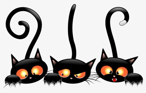 Black Cat Kitten Halloween Clip Art - Black Cat Halloween Cartoon ...