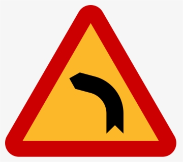 Danger Sign Clip Art - Left Curve Road Sign , Free Transparent Clipart ...