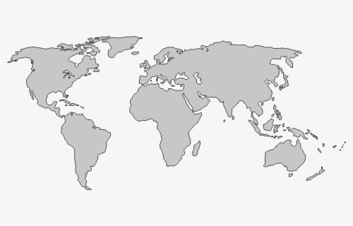 Transparent World Atlas Clipart - Simple Flat World Map , Free ...