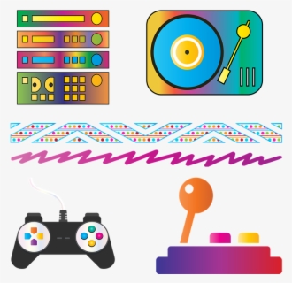 1980s Boombox Compact Cassette Clip Art - Retro Radio Vector Png , Free ...