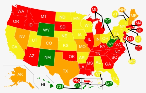 Right To Work States Map 2019 , Free Transparent Clipart - ClipartKey