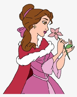Disney Princess Smelling Flower Clipart , Png Download - Smelling ...