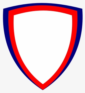 Shield, Wht W Red Border Svg Clip Arts - Blue And Red Shield , Free ...
