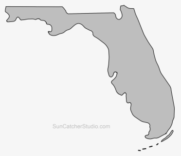 Clip Art Outline Of Florida - Transparent Florida State Outline , Free ...