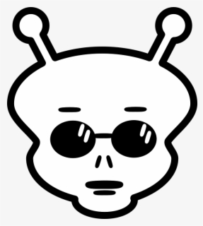 Free Alien Black And White Clip Art with No Background - ClipartKey