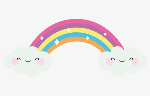 Free Rainbow With Clouds Clip Art with No Background - ClipartKey