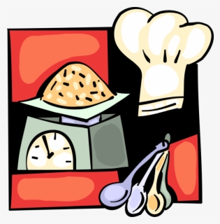 Vector Illustration Of Kitchen Food Scale With Chef - Food Measuring ...