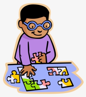 Vector Illustration Of Primary Or Elementary School - Kids Puzzle ...