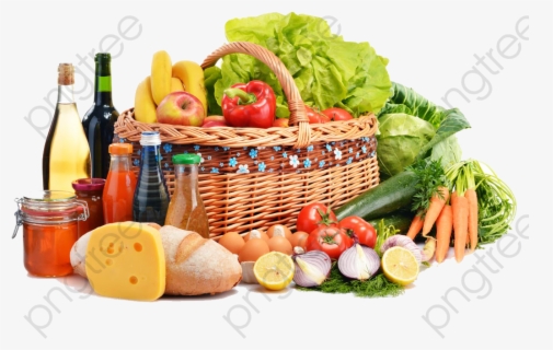 Fruits And Vegetables Clipart Basket - Food Supermarket Png , Free ...