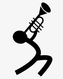 Transparent Trumpet Clipart Png - Stick Figure Playing Trumpet , Free ...