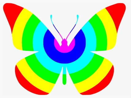Rainbow Butterfly Clipart Cute - Easy Colorful Butterfly Drawing , Free ...