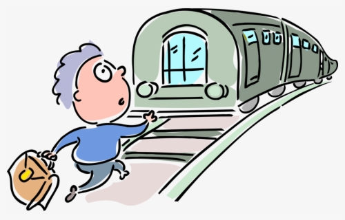 Traveling Clipart Passenger - Catch A Train Cartoon , Free Transparent ...