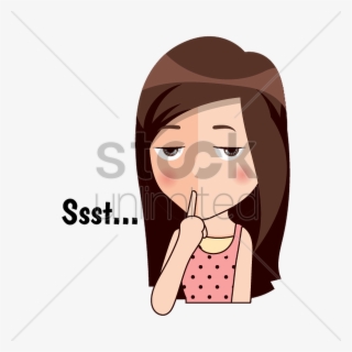 Cartoon Girl Shushing Vector - Silent Girl Cartoon , Free Transparent ...