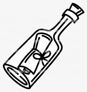 Message In A Bottle Drawing Vector And Stock Photo - Line Art , Free ...