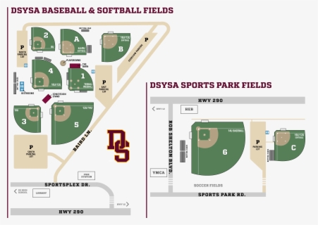 Dsysa Baseball Field Map , Free Transparent Clipart - ClipartKey