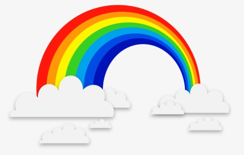Rainbow Clip Simple - Rainbow With One Cloud , Free Transparent Clipart ...