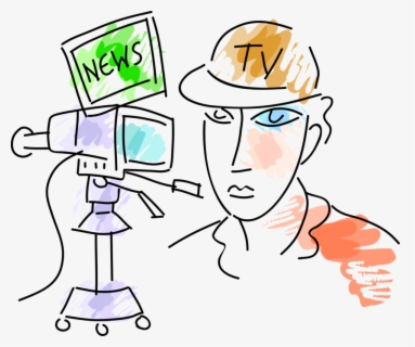 Vector Illustration Of Television Reporter And Cameraman - News Report ...