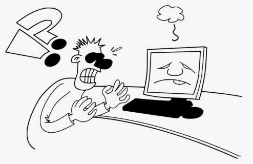 Frustrated Clipart Proper Care Computer - Computer Nerd Cartoon Png ...