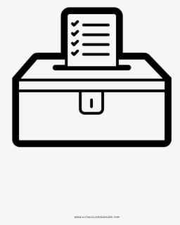 Ballot Box Coloring Page - Line Art , Free Transparent Clipart - ClipartKey