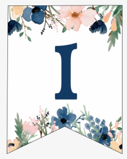 Floral Blue Alphabet Banner All Letters , Free Transparent Clipart ...