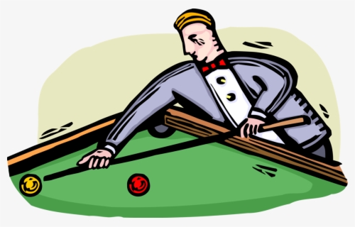 Vector Illustration Of Sport Of Billiards Pool Player - Kid Speaking ...