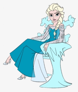 Elsa Frozen Clipart Sitting In Chair Transparent Png , Free Transparent ...