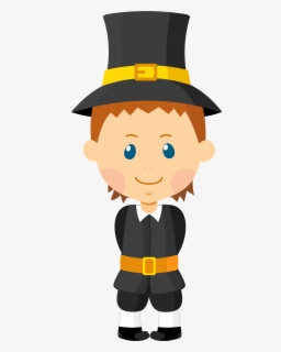 Cartoon Pilgrims Male Clipart , Png Download - Clipart Pilgrim , Free ...