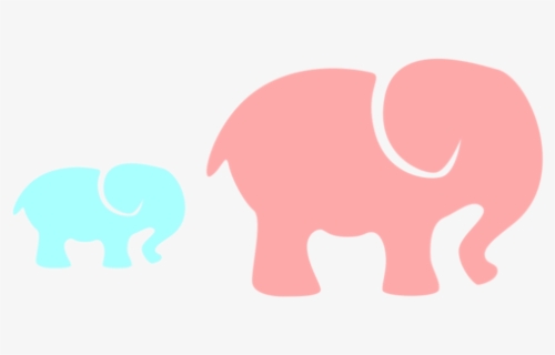 Baby Bclipart Pink Clip - Pink And Blue Elephants , Free Transparent ...