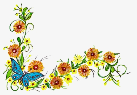 Yellow Flower Corner Border , Free Transparent Clipart - ClipartKey