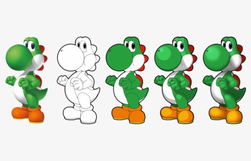 Yoshi Vector Drawing - Super Mario Yoshi Drow , Free Transparent ...