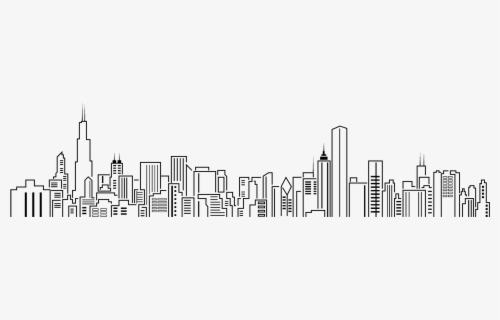 Chicago Transparent Line - White Chicago Skyline Transparent , Free ...