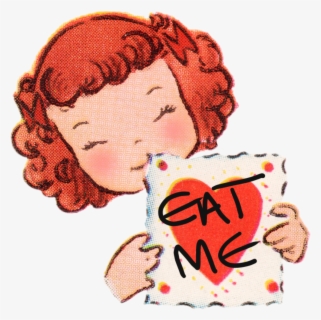 Vv Eat Me - Vintage Heart Valentines Day Clipart , Free Transparent ...