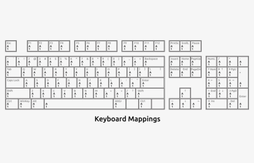 Us English Keyboard Layout Vector Clip Art - Diagram Of A Labeled ...