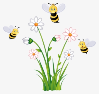 Transparent Bee Clipart - Clipart Bees And Flowers , Free Transparent ...