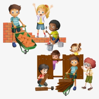 Architect Clipart Child Engineer - Kids Building Bricks Cartoon , Free ...