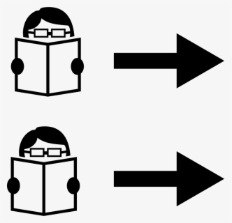 Two Students Reading Books With Right Arrows - Do Not Disturb Reading ...