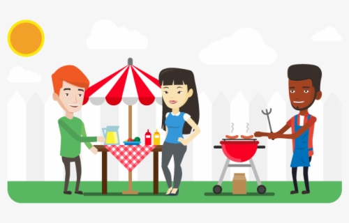 People Having A Backyard Barbeque On Patio , Free Transparent Clipart ...