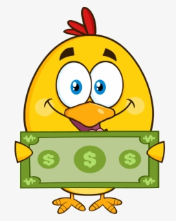 Cartoon Chicken With Money , Free Transparent Clipart - ClipartKey