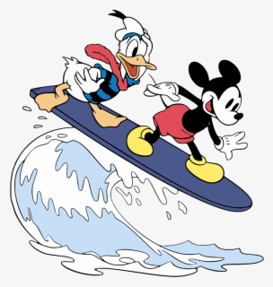 Mickey Mouse And Donald Duck Surfing , Free Transparent Clipart ...