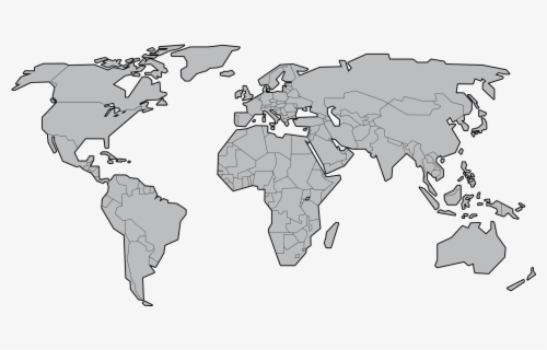 Transparent World Atlas Clipart - Simple Flat World Map , Free ...