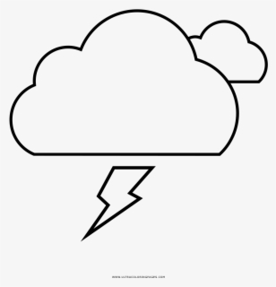 Storm Cloud Coloring Page - Line Art , Free Transparent Clipart ...