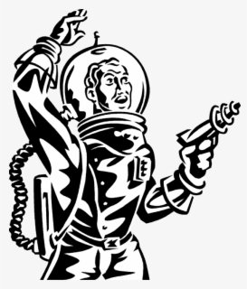 Vector Illustration Of Science Fiction Space Astronaut - Science ...