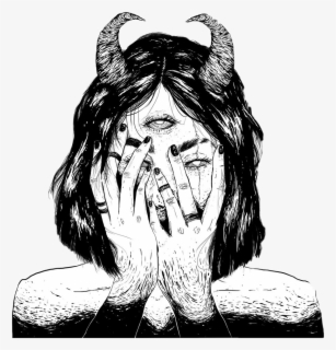 Drawn Sadness Demon - Demon Drawing , Free Transparent Clipart - ClipartKey